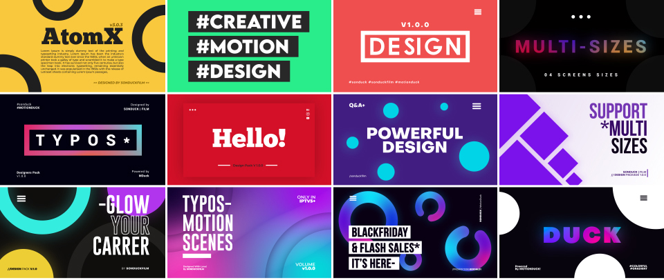 Duck Pack | 100 Free AE & PR Templates – SonduckFilm