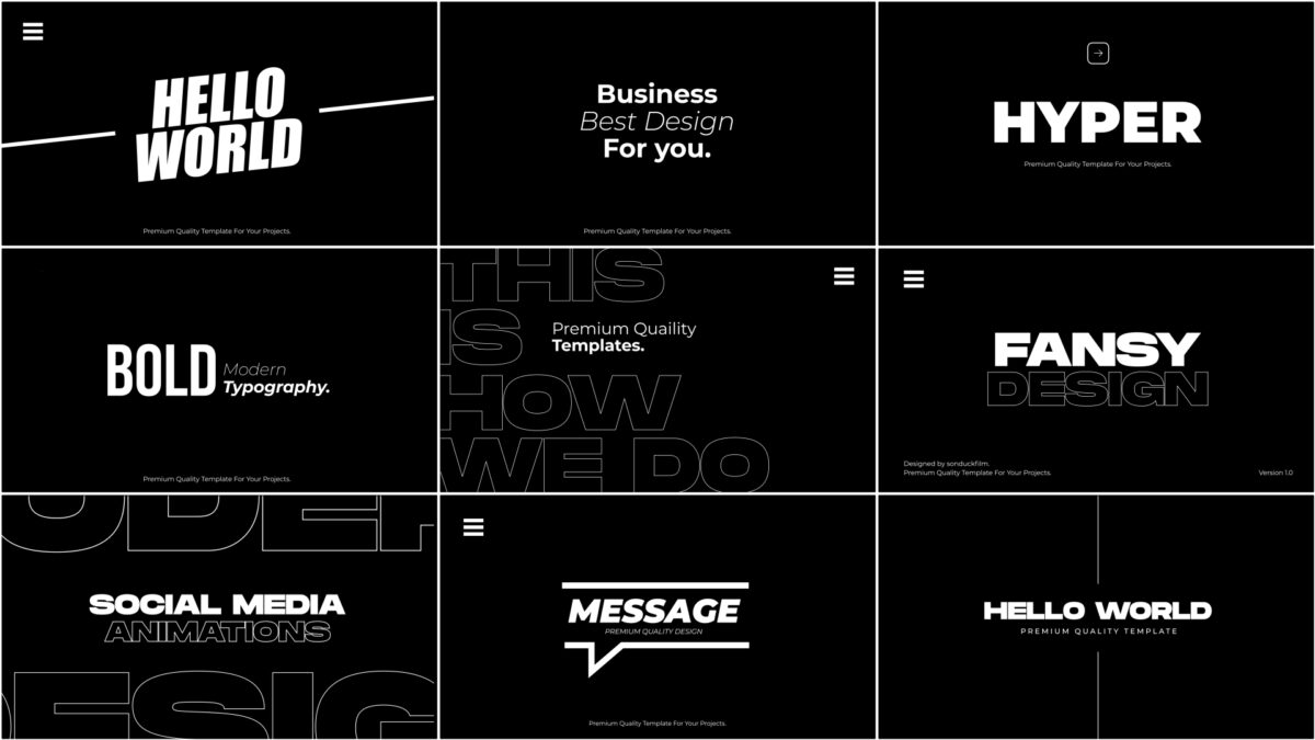 Duck Pack | 100 Free AE & PR Templates – SonduckFilm